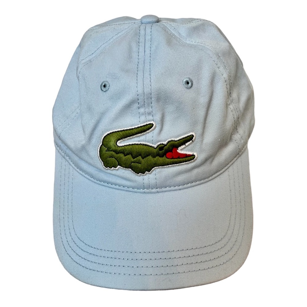 Lacoste Big Croc Crocodile Baby Blue Hat Cap Leather … - Gem